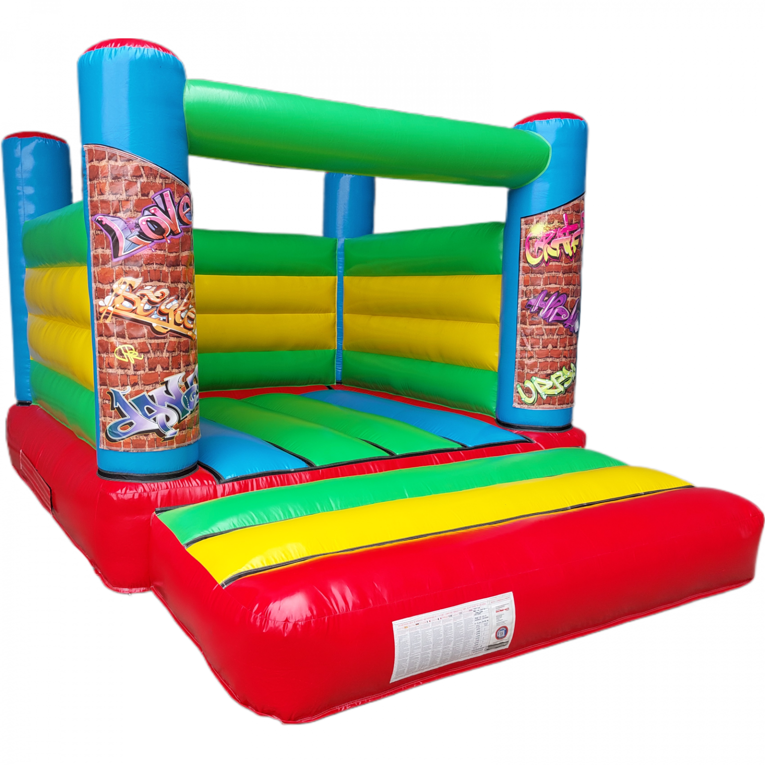 Graffiti Multicolour Low Height Bouncy Castle - Kingdom of Castles ...